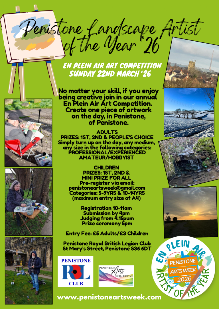 PENISTONE LANDSCAPE ARTIST OF THE YEAR 2026 – Penistone Arts Week – THE ...